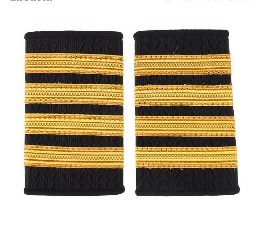 Pilot Epaulettes Captain 4 bars Shoulder bar Juruterbang Wings Pilot ...