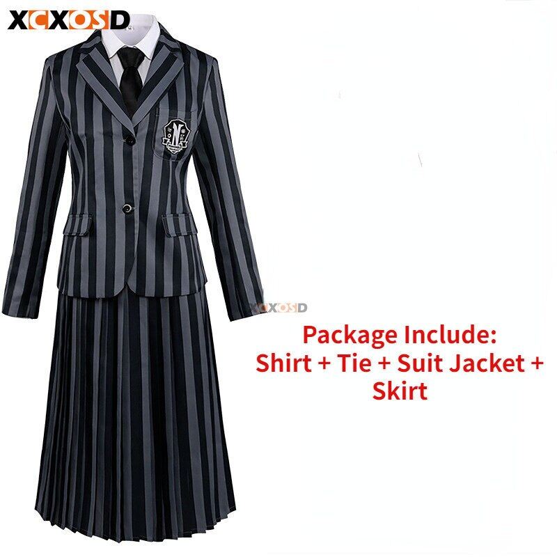 New Addams Family Cos Clothing Halloween Cosplay Party Dress Women Girl ...