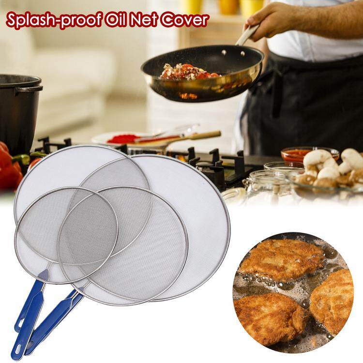 สแตนเลสครัว Splash หน้าจอ Splatter Grease-Proof Skillet ฝาครอบกระทะ ...