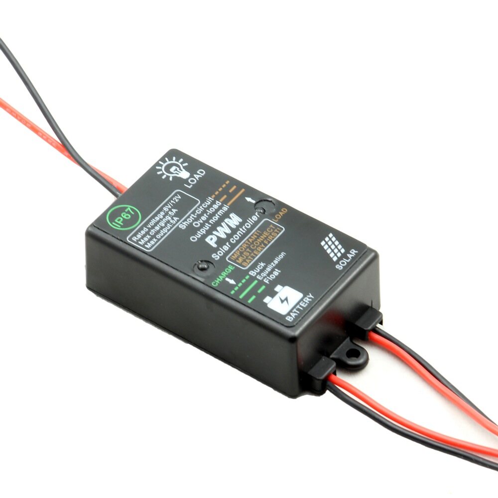 PowMr Solar Controller Warranty Service 5A Waterproof Load On From Dark ...