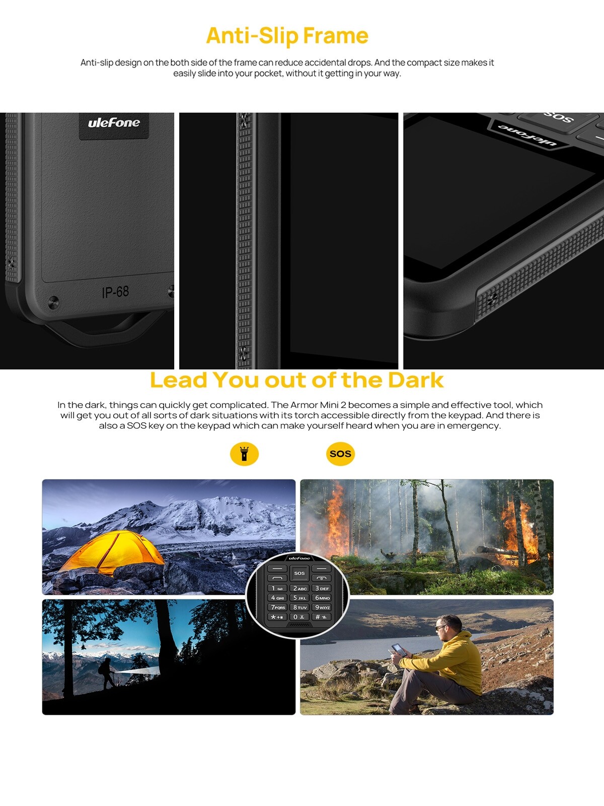 Ulefone Armor Mini 2โทรศัพท์มีสาย,32Mb + 32Mb, IP68กันน้ำกันฝุ่นกัน ...