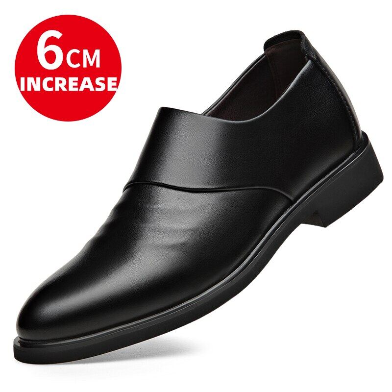 Ready Stock-New Genuine Leather Men's Flat / 6CM Heightening Elevator ...