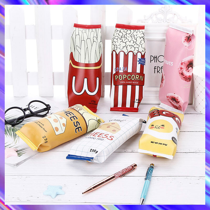 Kawaii French Fries Pencil Cases For Girls Pu Leather Fruit Snack ...