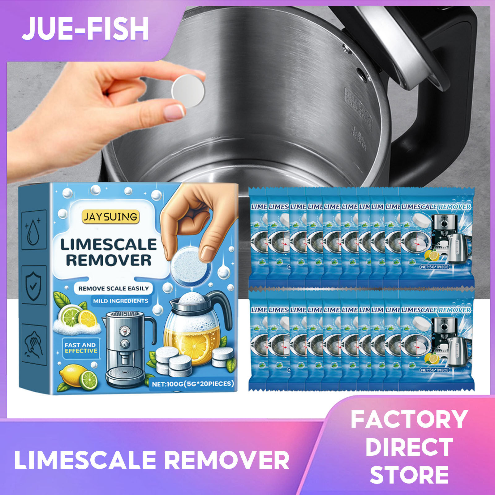 JAYSUING Tea Scale Cleaner Home Tea Cup Tea Set Stain Remover Coffee ...