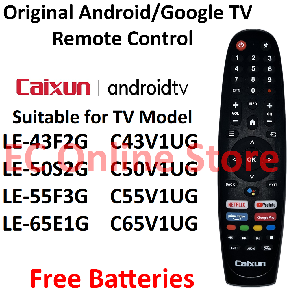 Original Caixun Android/Google TV Remote Control(LE-43F2G|LE-50S2G|LE ...