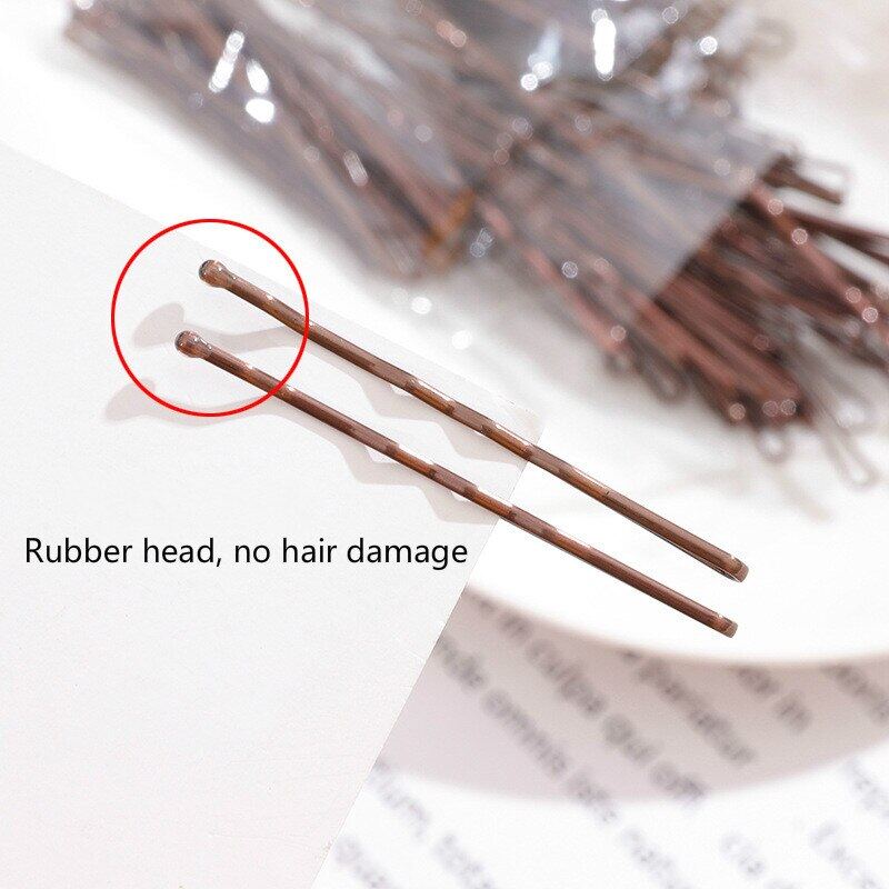 100 Pcs/Set 5cm Black Gold Hairpins for Women Lady Bobby Pins Invisible ...