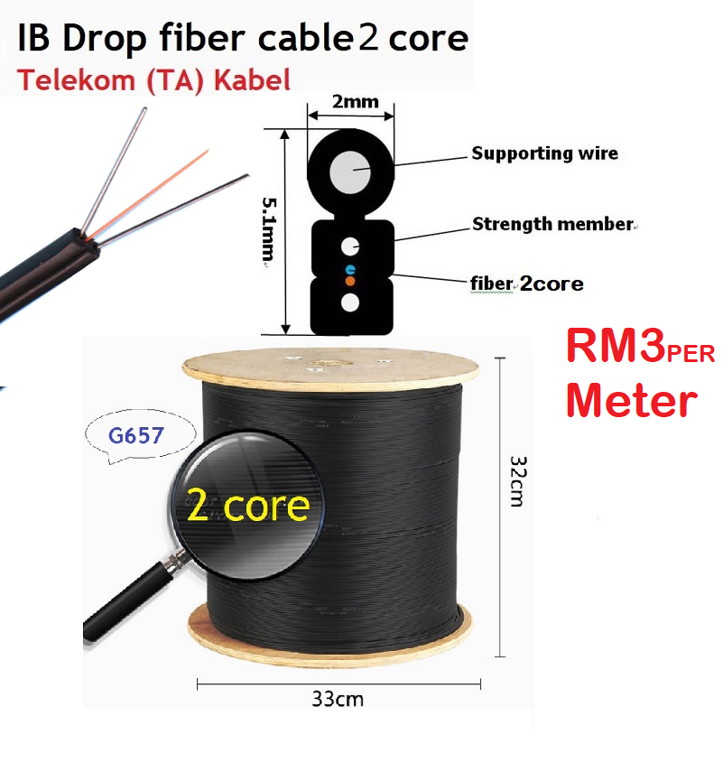 Unifi Drop Fiber 2/4/8core Outdoor Per Meter Fiber Optic 2/4/8core ...