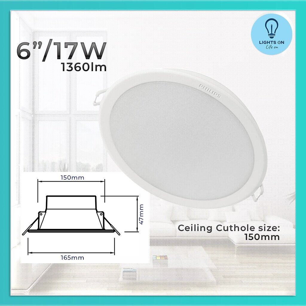 Philips Meson Downlight 4" 5" 6" 9W 13W 17W Scene Switch 3 Colour 3000K/4000K/6500K Recessed ...