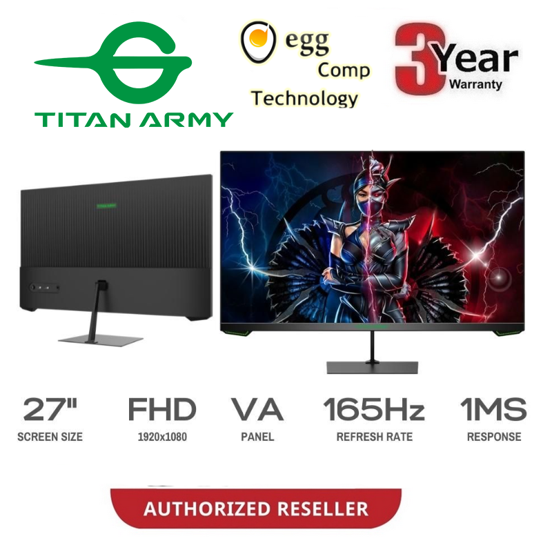 TITAN ARMY 27 INCH FULL HD 165HZ 1MS FLAT GAMING MONITOR (P27H2G) | Lazada