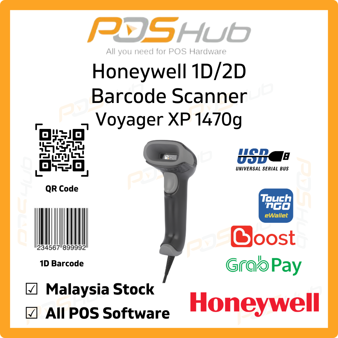 Honeywell Voyager XP 1470G Handheld 2D / QR Area-Imaging Barcode Scanner General Duty Scanner ...