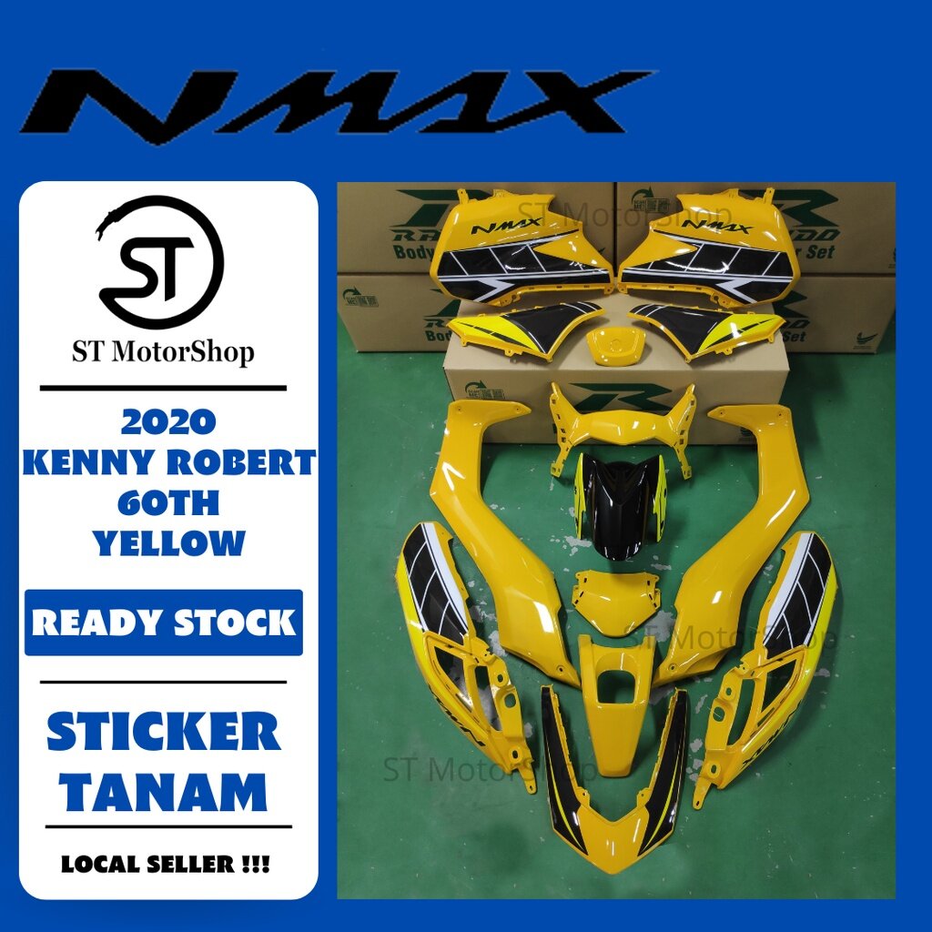 YAMAHA N-MAX NMAX 2020 KENNY ROBERT 60TH YELLOW COVER SET (STICKER ...