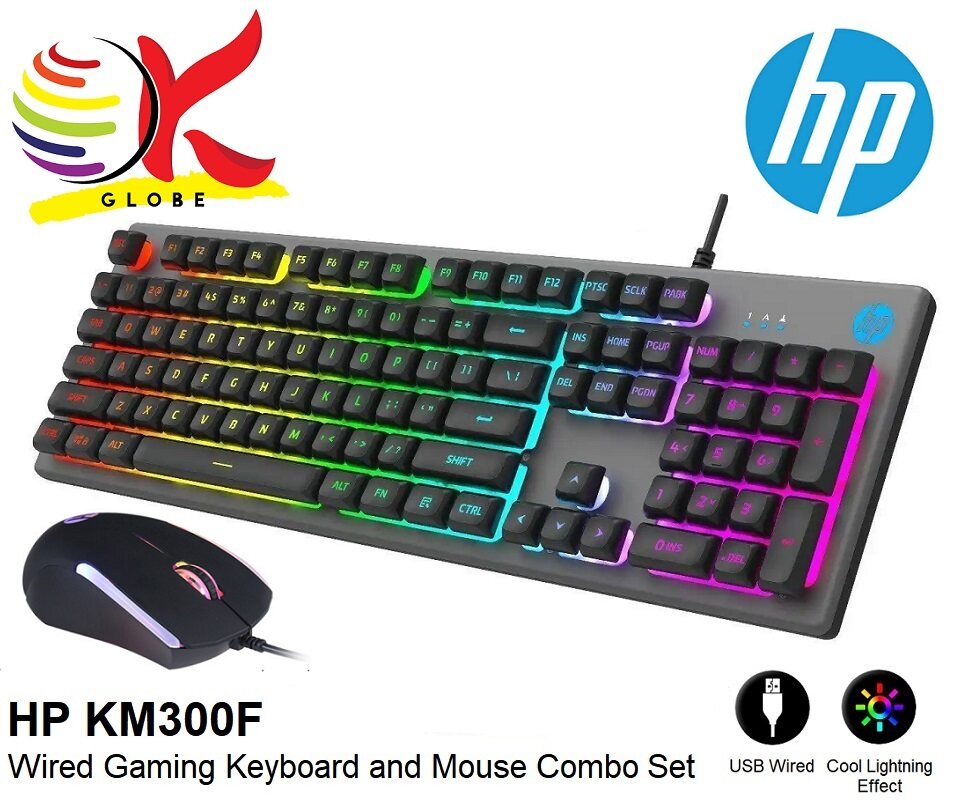HP KM300F WIRED USB GAMING KEYBOARD AND MOUSE COMBO WITH LED BACKLIGHT ...