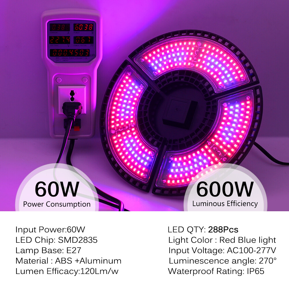 Indoor Grow Light E27 Full Spectrum LED Panel for Plants Grow Tent 600W ...