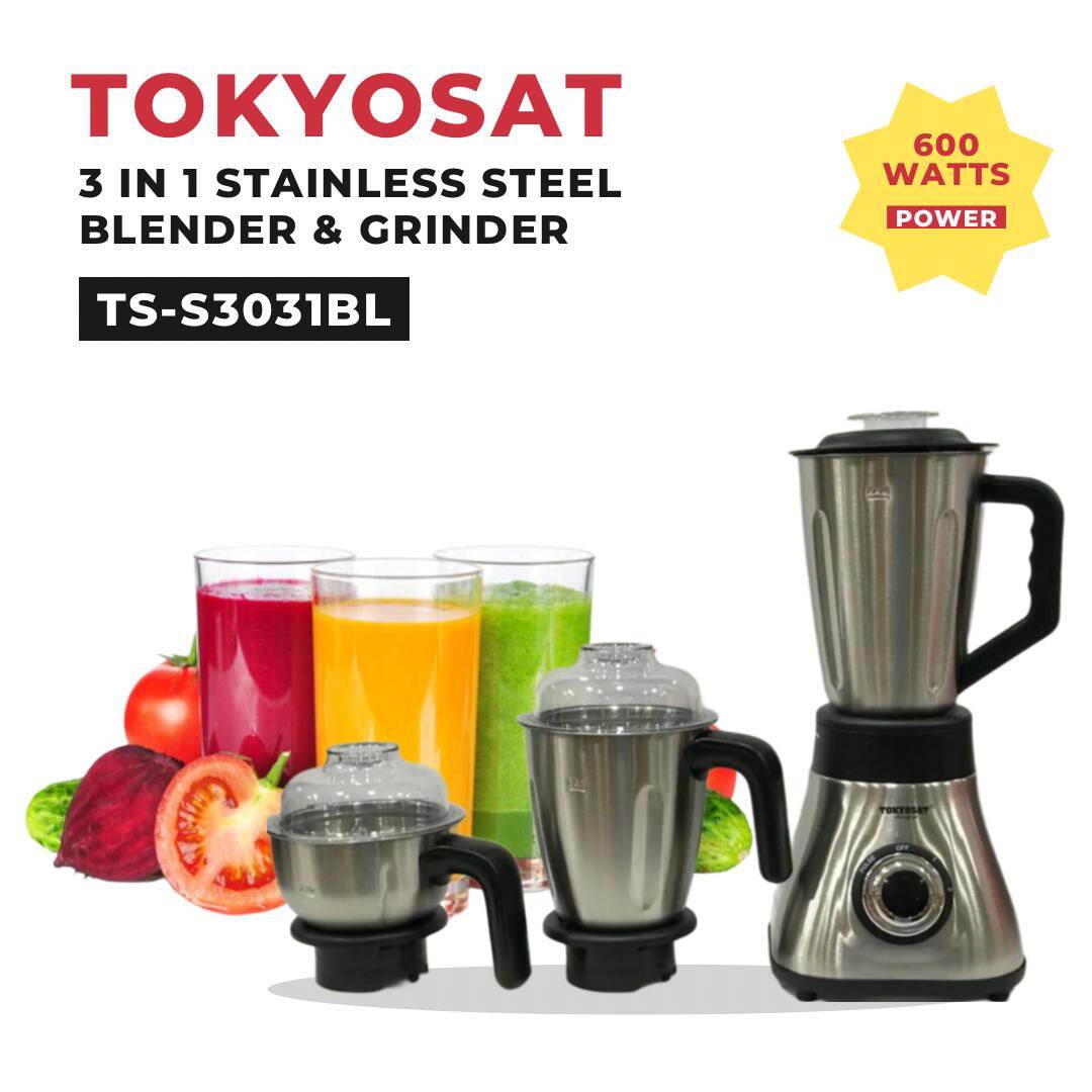 TOKYOSAT 3IN1 STAINLESS STEEL BLENDER & GRINDER TS -S3031BL | Lazada