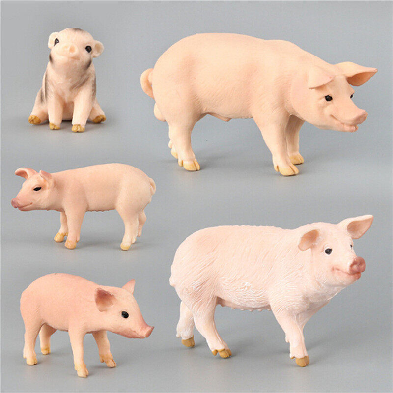 【ranye】Simulation Animal Pig Model Toy Figurine Decor Plastic Animal ...