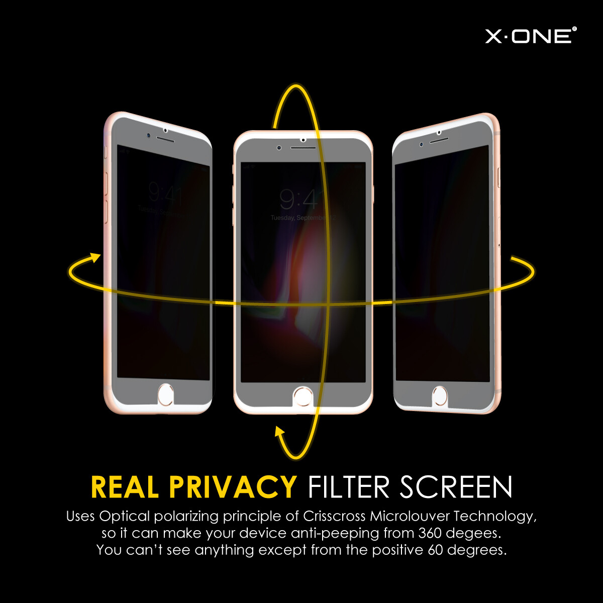Apple iPhone 7 Plus ( 5.5 ) X-One 360 Anti Peeping Privacy Matte Screen ...