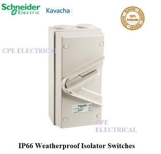 SCHNEIDER KAVACHA WHT 20A 35A 63A 440V 3 POLE ISOLATOR SWITCH IP66 | Lazada