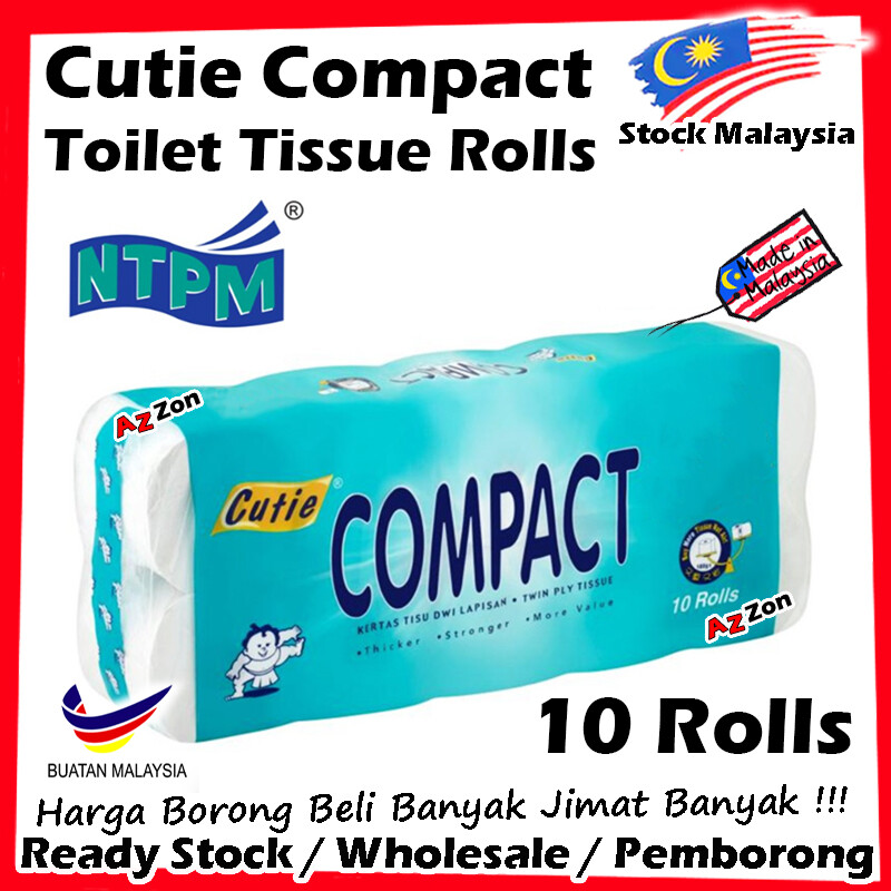 Cutie Compact Toilet Tissue Rolls Kertas Tisu DWI Lapisan Twin Ply ...