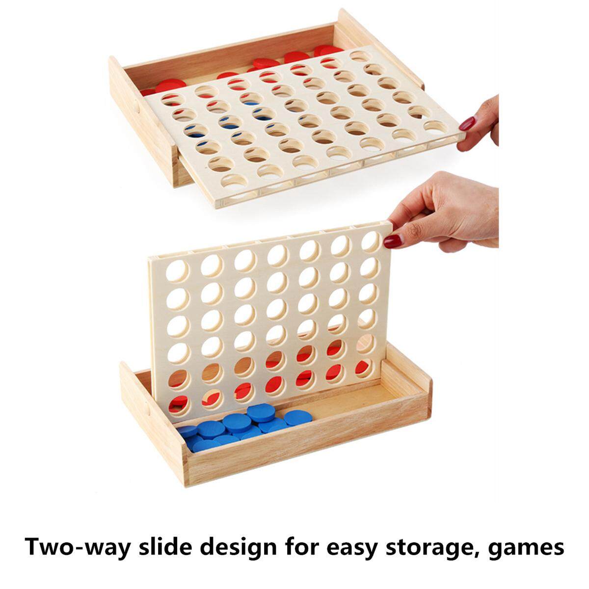 4 in a Row. Four in a Row Wooden Game, Line Up 4, Classic Family Toy ...