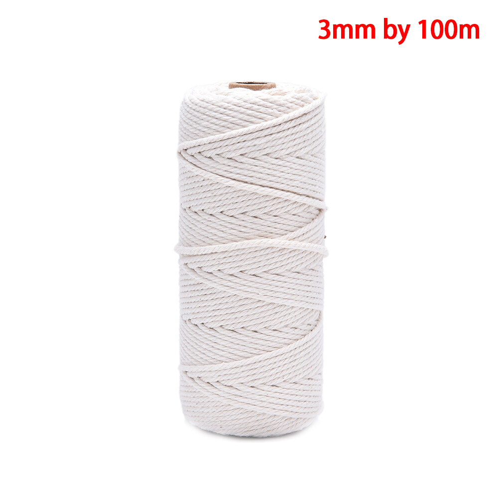 PINGZ 1/2/3/4/5/6mm Cotton Twisted Cord Rope Craft Macrame Artisan ...