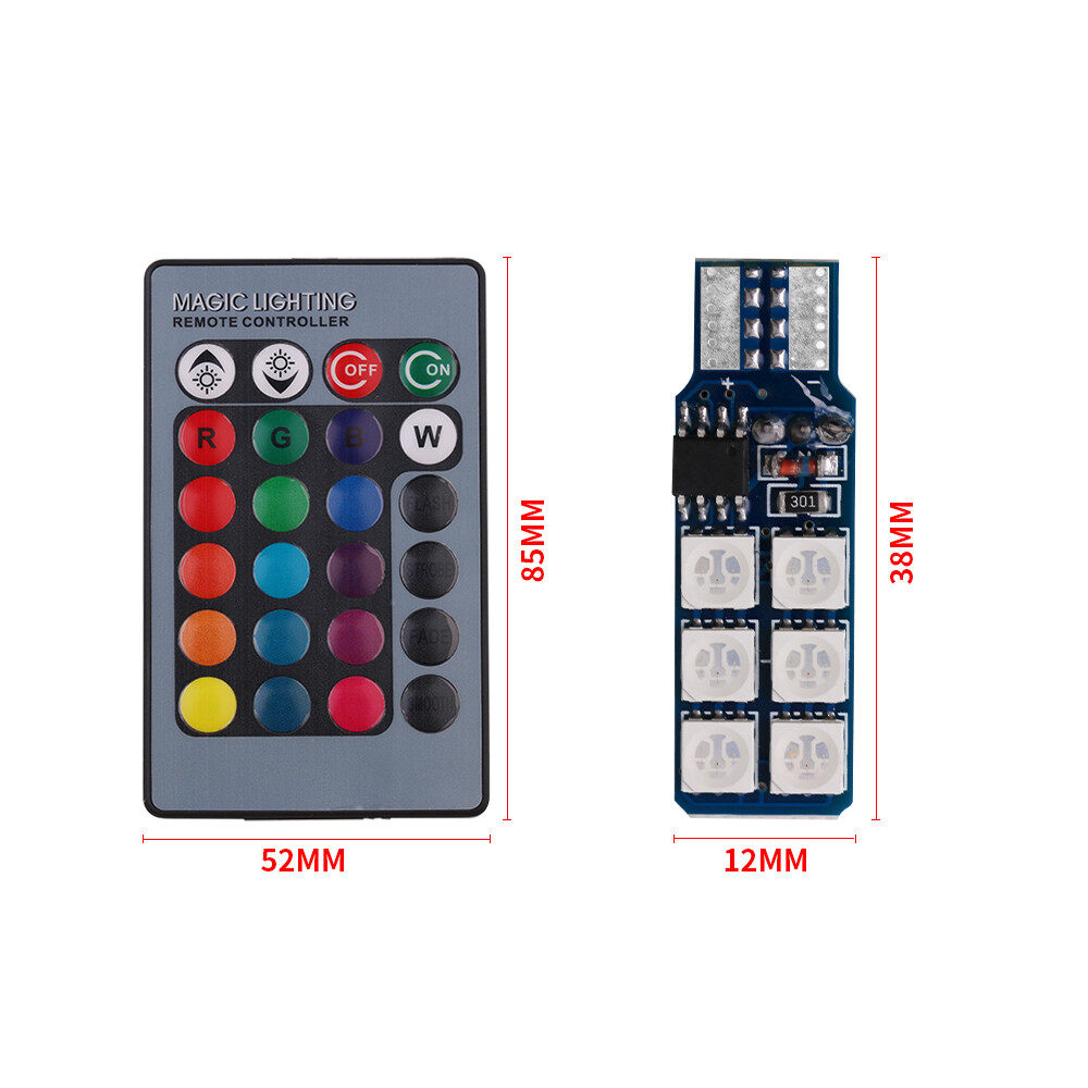 KALADA Spot RGB car width indicator light T10 5050 12SMD car remote ...