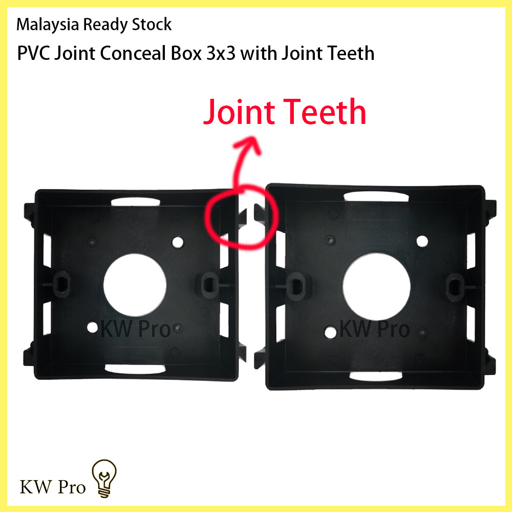 PVC Joint Conceal Box 3x3 with Joint Teeth / Conceal Type / Black ...