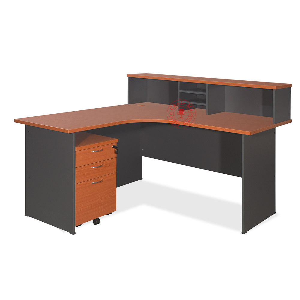 L Shape Reception Counter Table with 2D1F / Cashier Counter Table ...