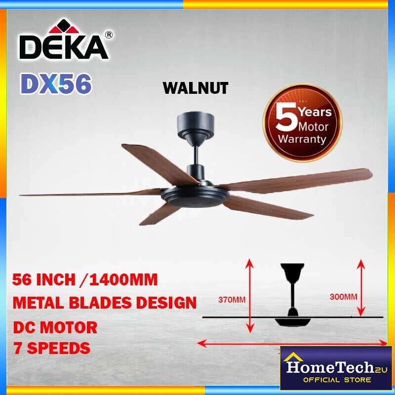 DEKA Ceiling Fan with Remote Control DKR56 DX56 Black Kipas Siling 56 ...