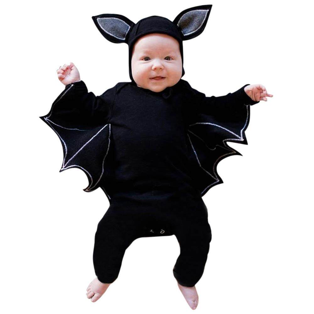 QQQ MALL Toddler Newborn Baby Boys Girls Halloween Cosplay Costume Romper Hat Outfits Set ...