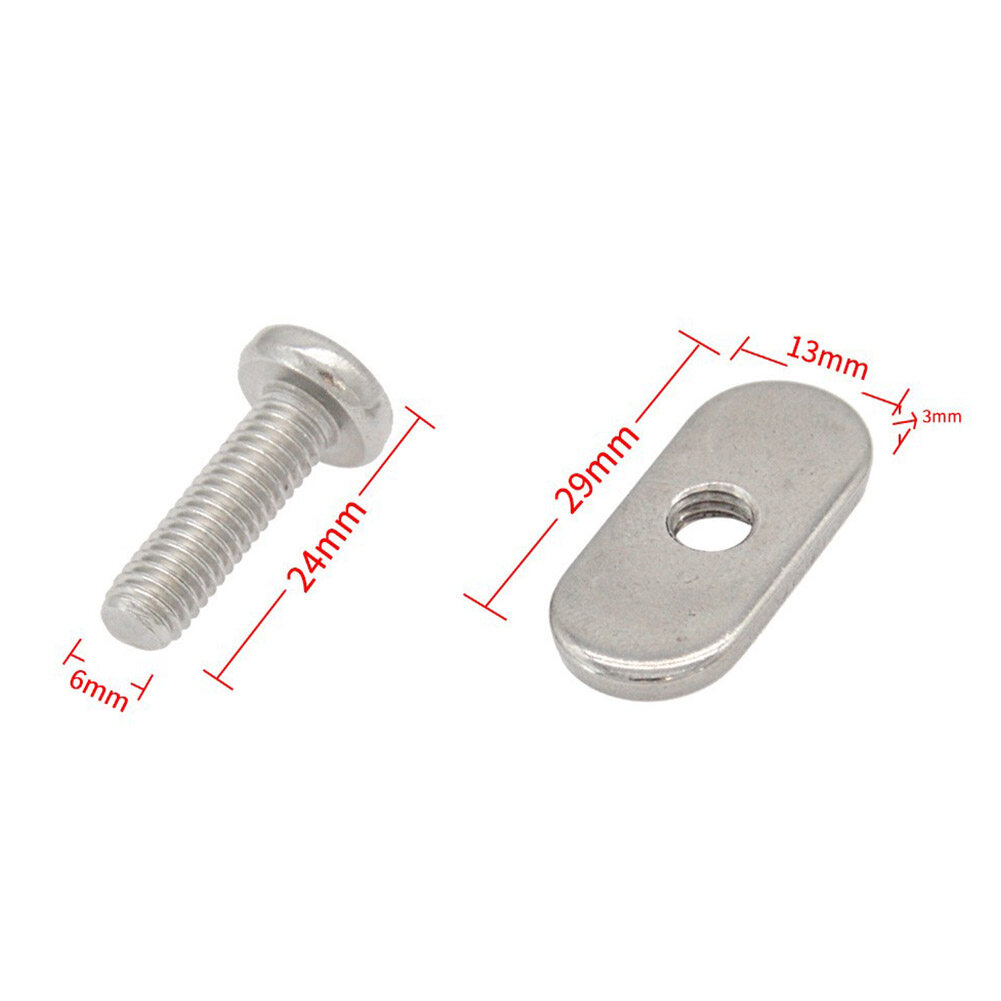 4 Sets Stainless Steel M6 Screws + Nuts Kayak Track/Rail Mounting ...