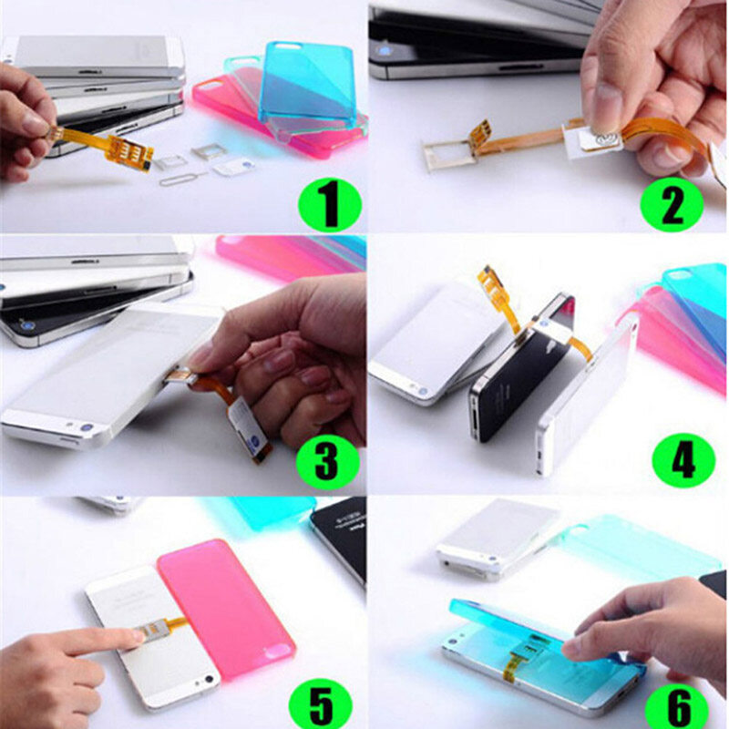 YOUCUN Dual Sim Card Double Adapter Convertor For iPhone 5 5S 5C 6 6 ...