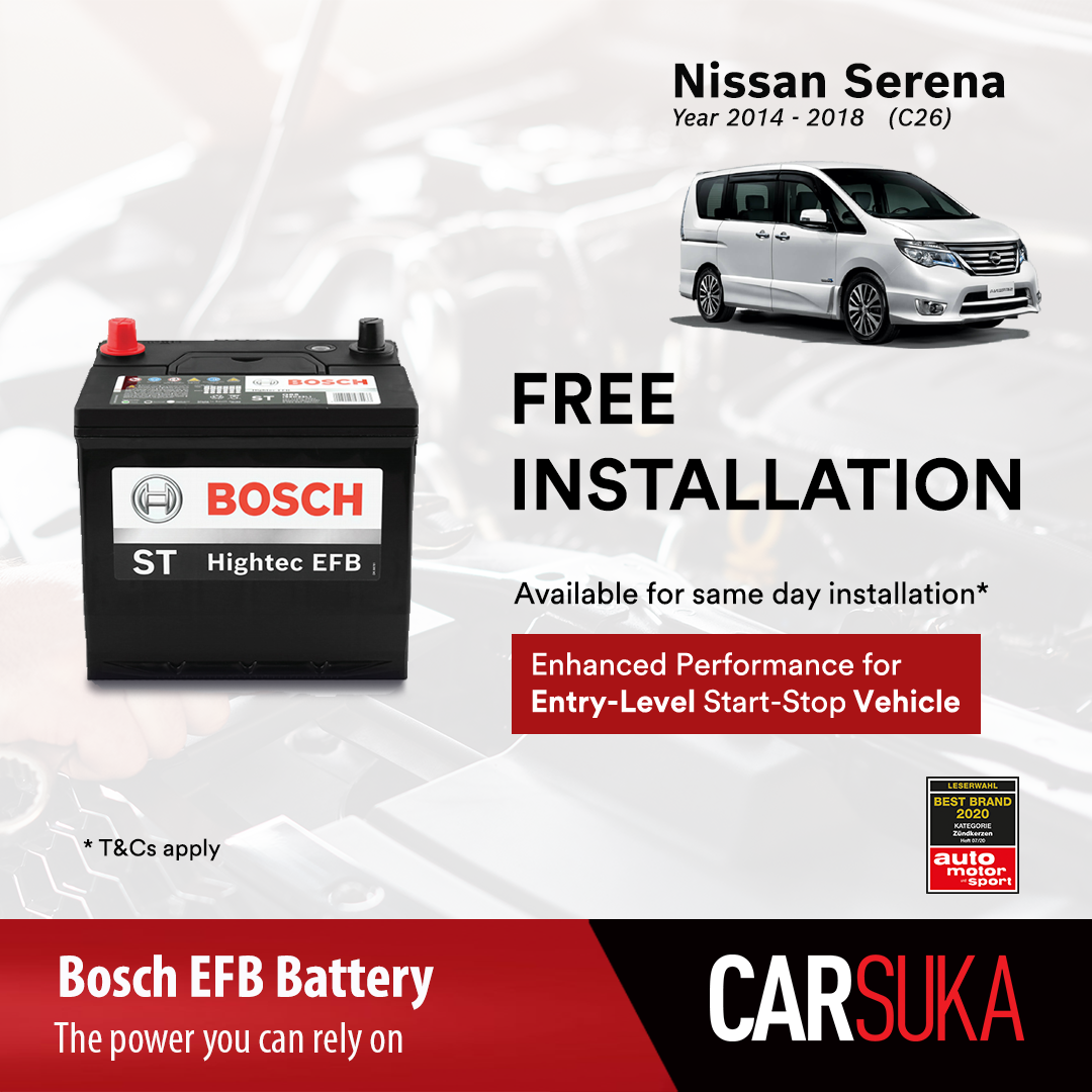 Bosch EFB Battery S95L / 105D26L for Nissan Serena C26 (12-months ...
