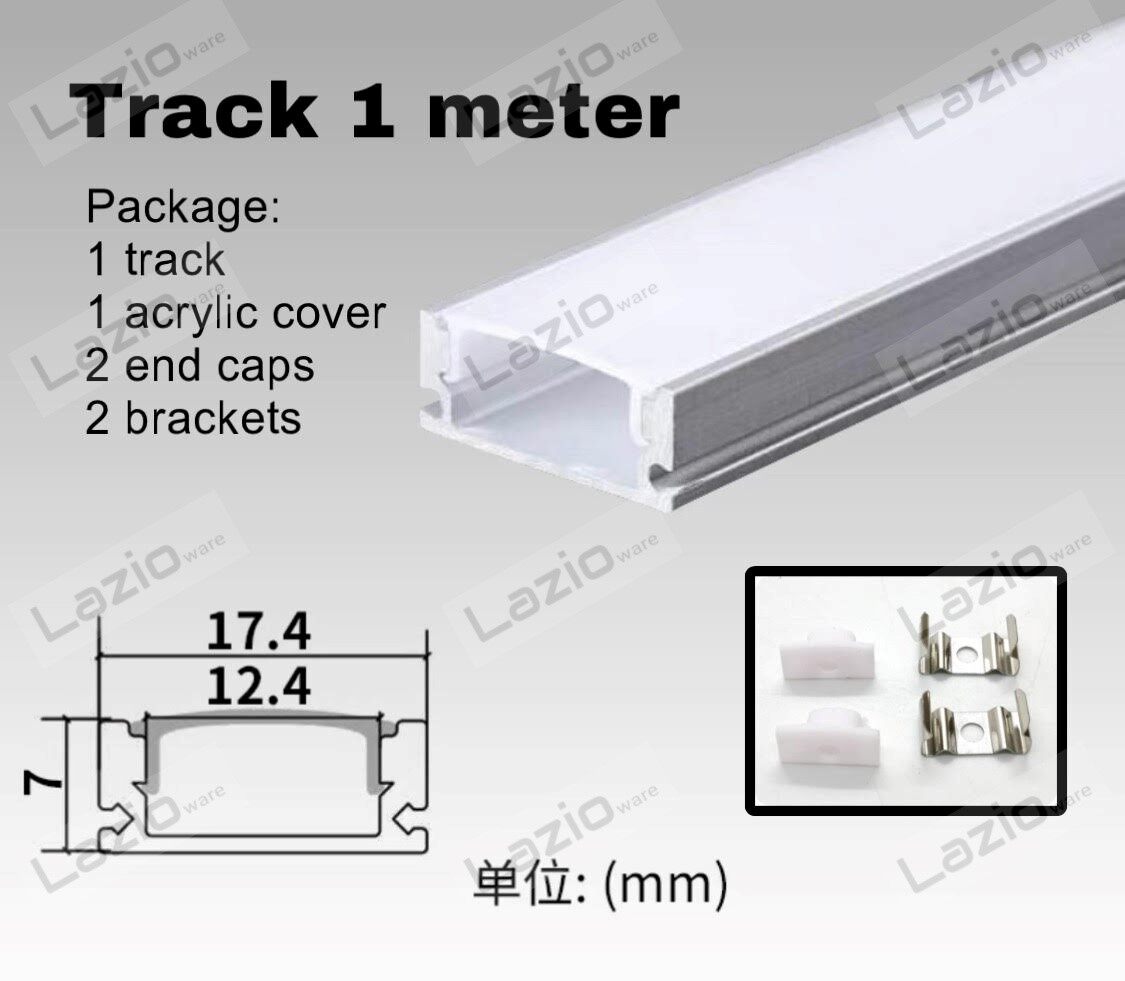 (1m/1.5m) LED strip light aluminium U channel / profile track rail ...
