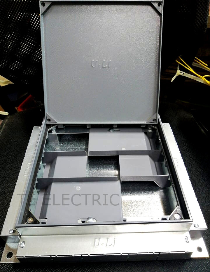 UNDERFLOOR JUNCTION / SERVICE OUTLET BOX 3 COMPARTMENT ALUMINIUM (250 X ...