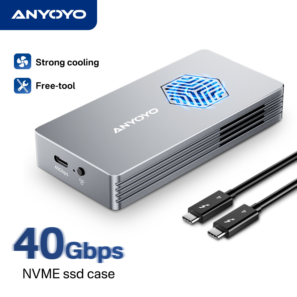 Anyoyo 40Gbps M.2 NVMe SSD enclosure, USB4 M.2 SSD enclosure for ...