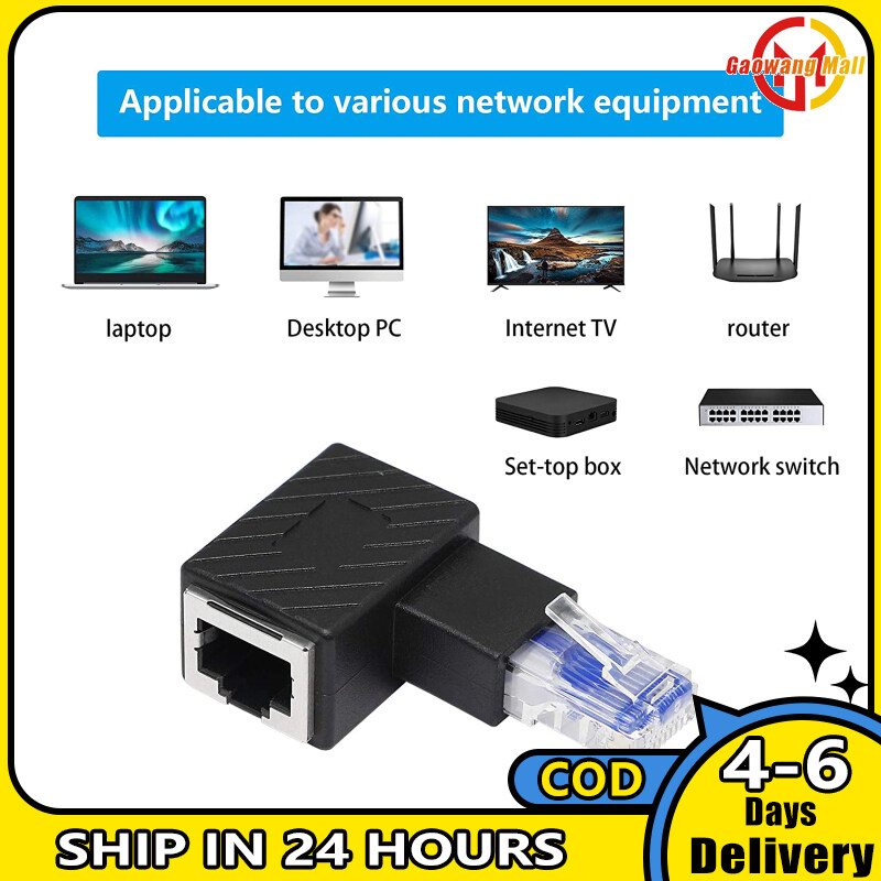 Rj45 Fast Ethernet ชายหญิงข้อศอกขวาอะแดปเตอร์ Cat5/6 Ethernet Lan ...