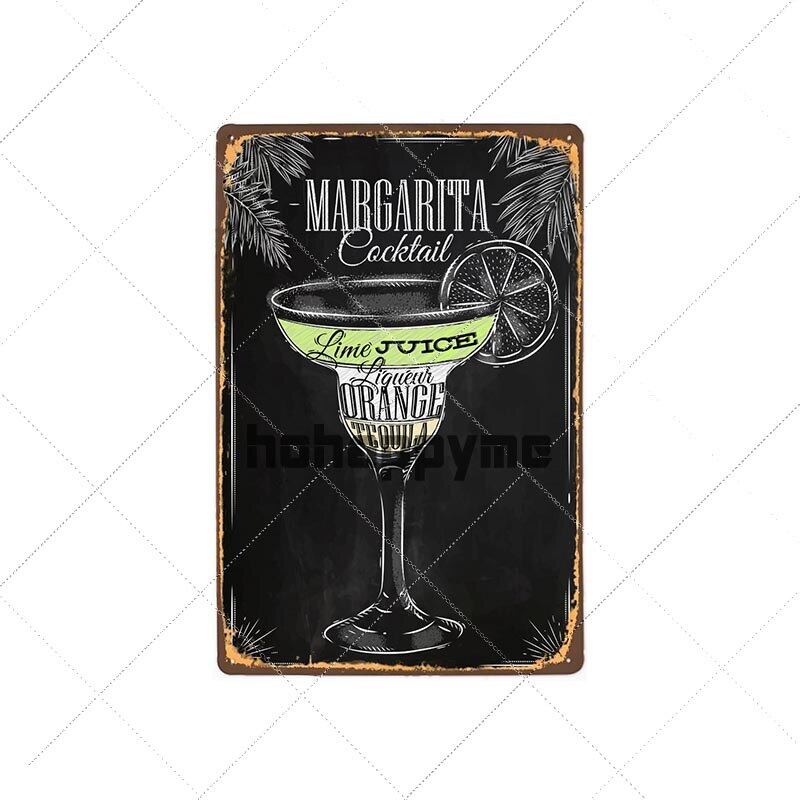 Cocktail Metal Tin Signs Mojito Retro Plaque Cuba Libre Moscow Mule ...
