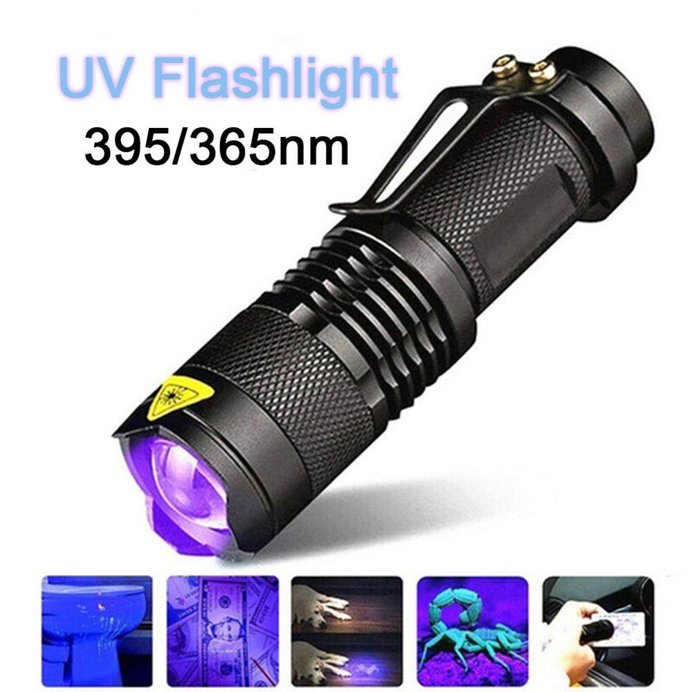 Portable UV Flashlight Ultraviolet LED Light Zoom Mini Torch Light ...