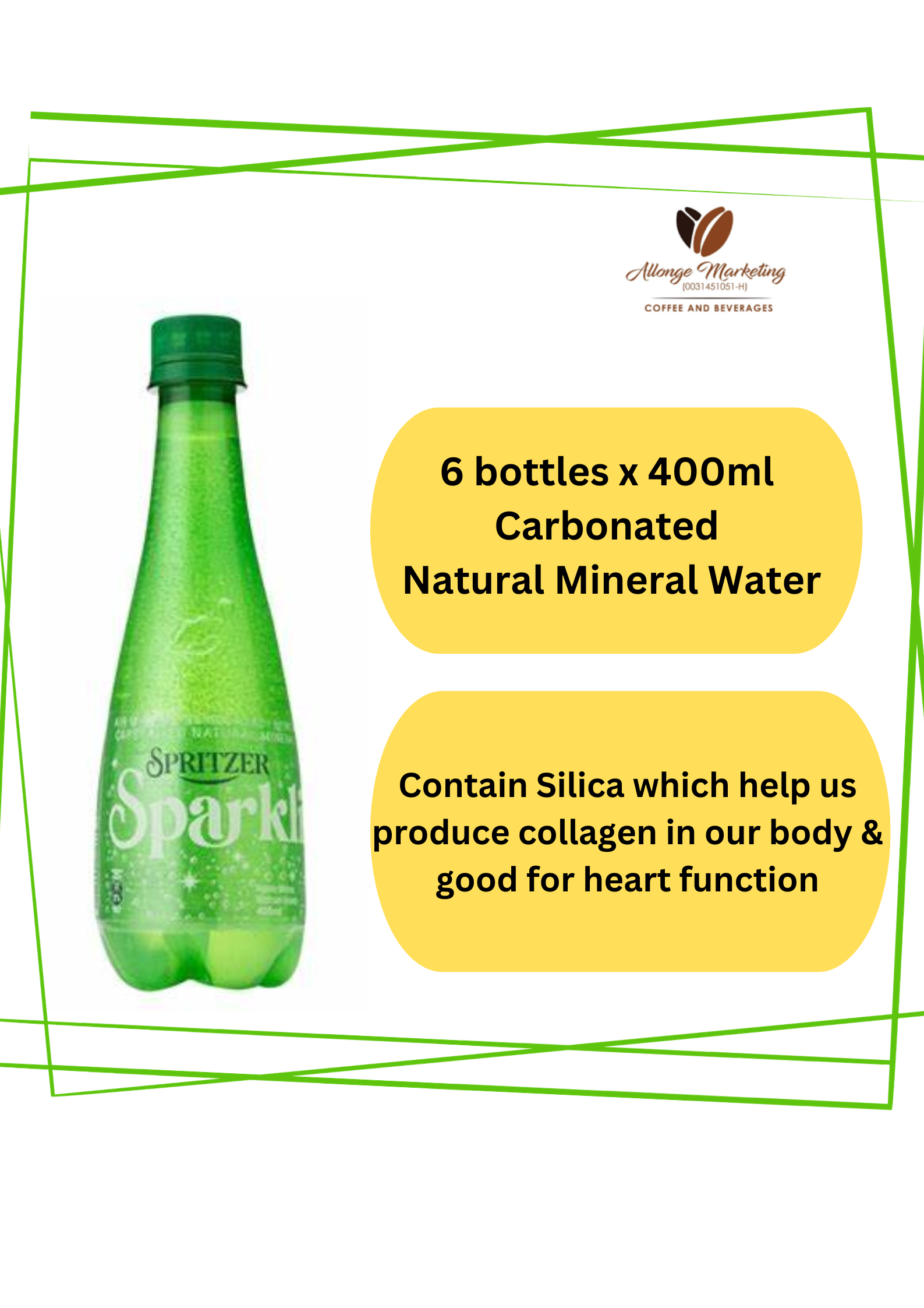 SPRITZER SPARKLING MINERAL WATER 400ml (Allonge Marketing) | Lazada