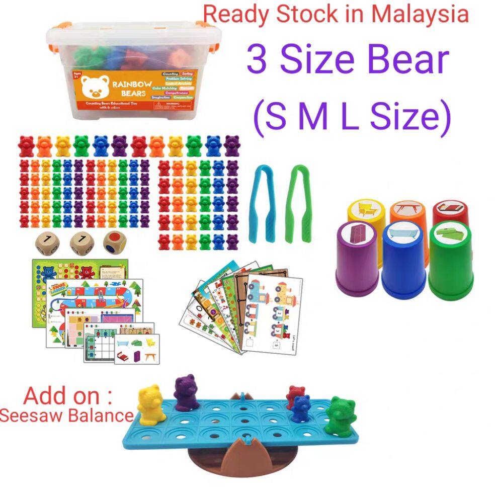 (3 Sizes) 102pcs Rainbow Counting Bear Montessori Education Toys | Lazada