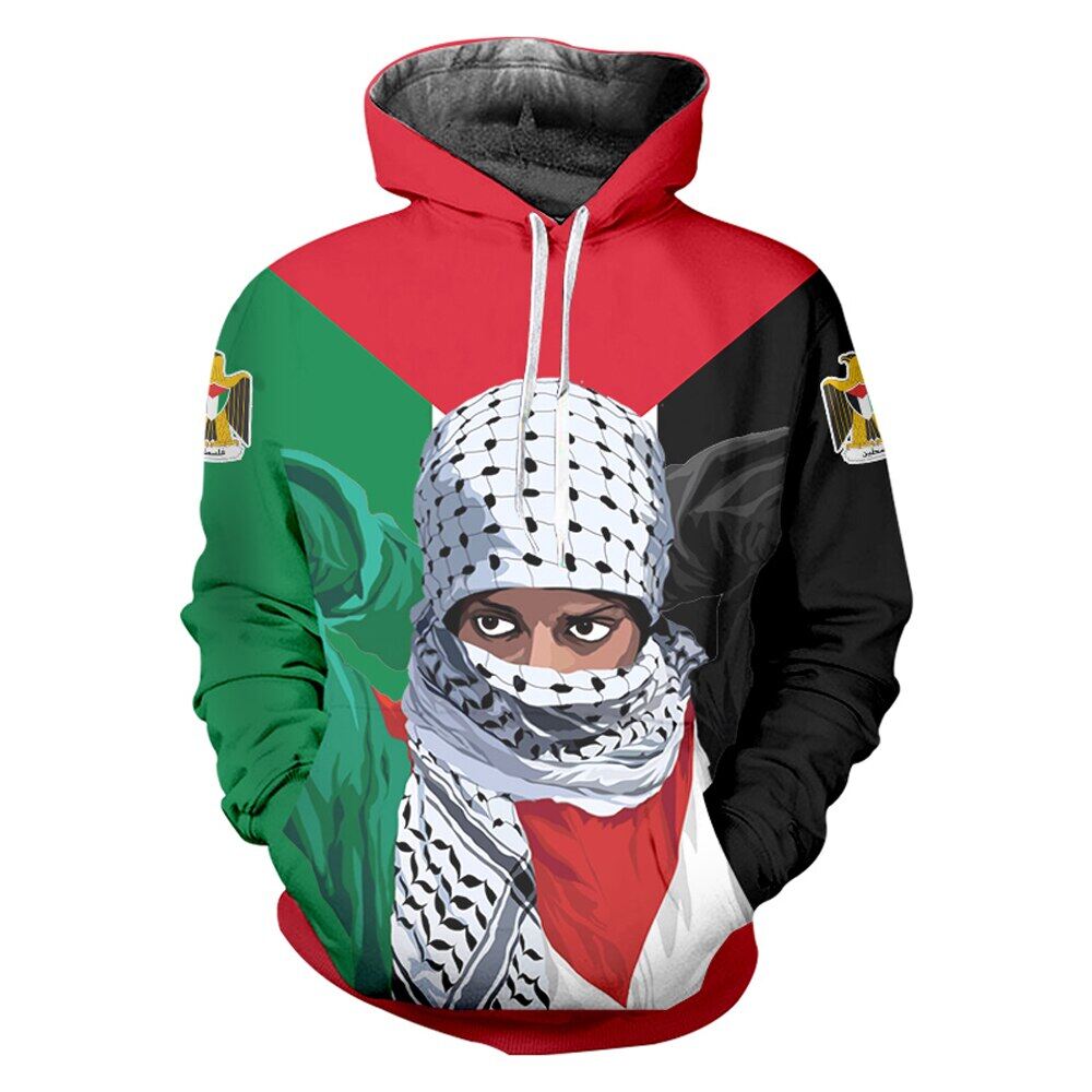 Palestine Flag Printed 3D Hoodie Sweatshirts Fight For Free Palestine ...