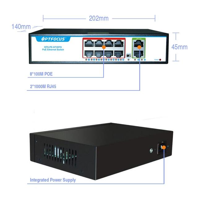 4 OPTFOCUS Ethernet Switch For Cameras Ip Wireless AP Bridge Switch 4+2 ...