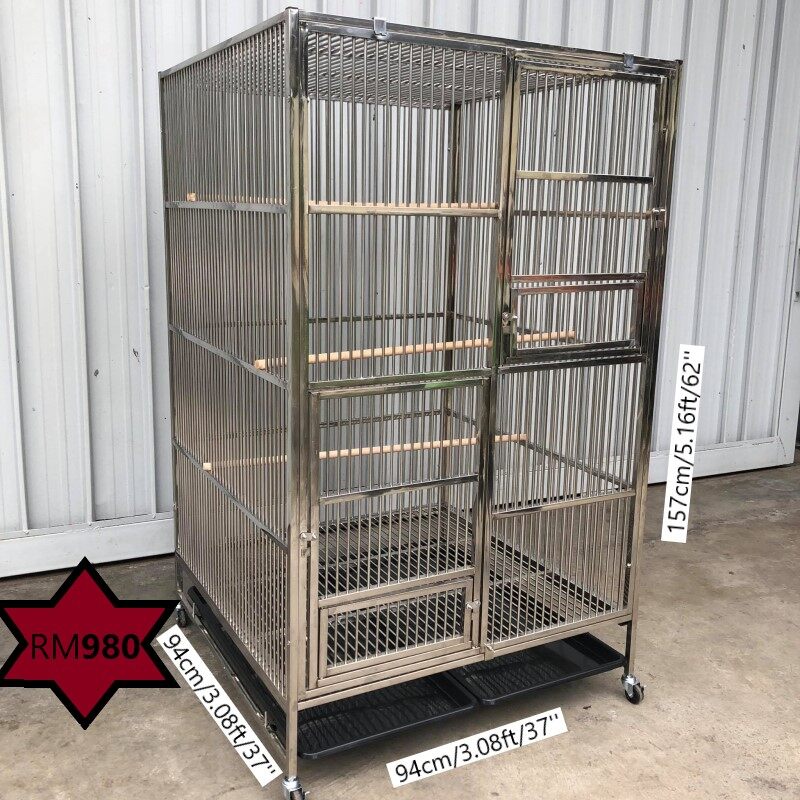 [ GUAN LEE ] [2 Size Selections ] Stainless Steel Bird Cage / Pet Cage ...