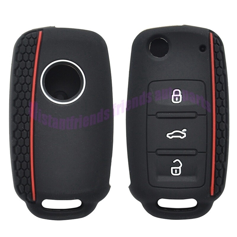 NEW Xukey® Silicone Key Case Fob For VW POLO Bora Beetle Tiguan Passat ...