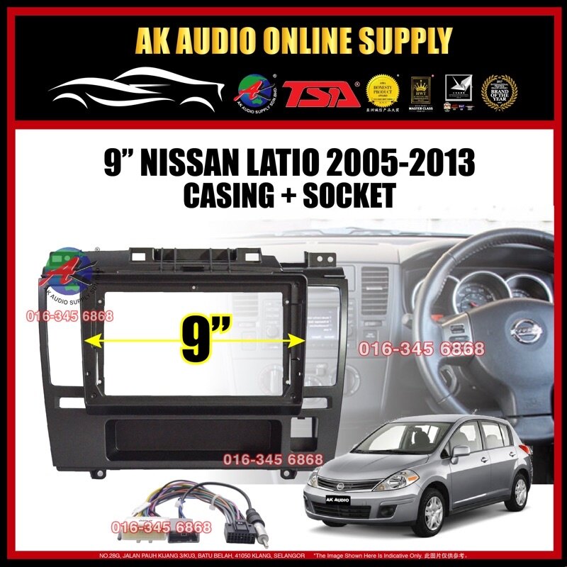 Nissan Latio 2005 - 2013 ( Big ) Android Player 9" inch Casing + Socket ...