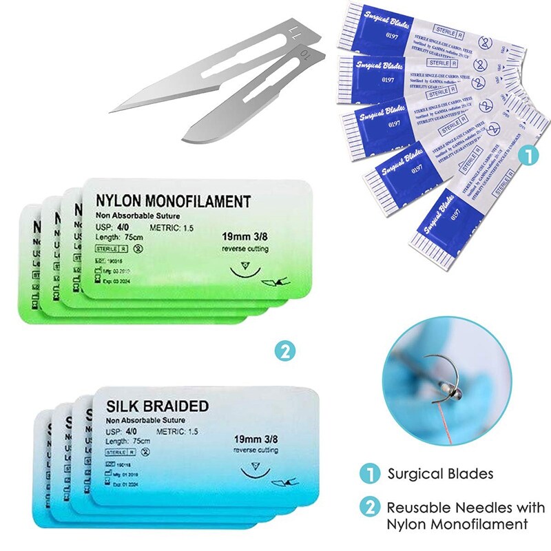 Complete Suture Kit for Students,Including Silicone Suture Pad and ...