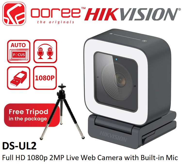 HIKVISION DS-UL2 FULL HD 1080P LIVE WEBCAM 2MP CAMERA WITH BUILT IN MIC ...