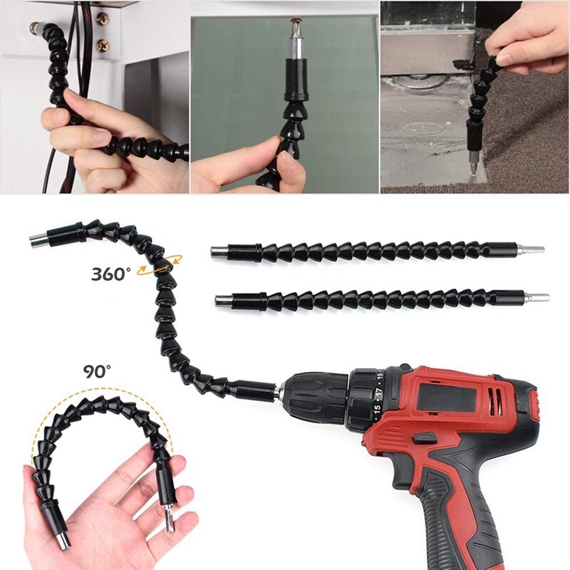 Flexible Drill Extension Hex Shank Drill Nut Driver Bit Set, Bendable ...