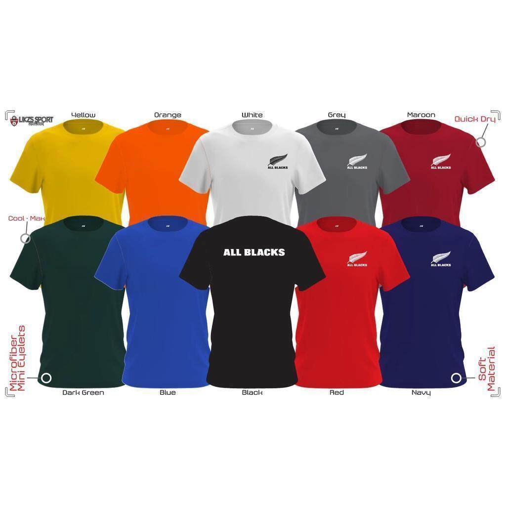 All Black Rugby Jersey DX2 Pre Match RN Microfiber Baju Ragbi Training ...