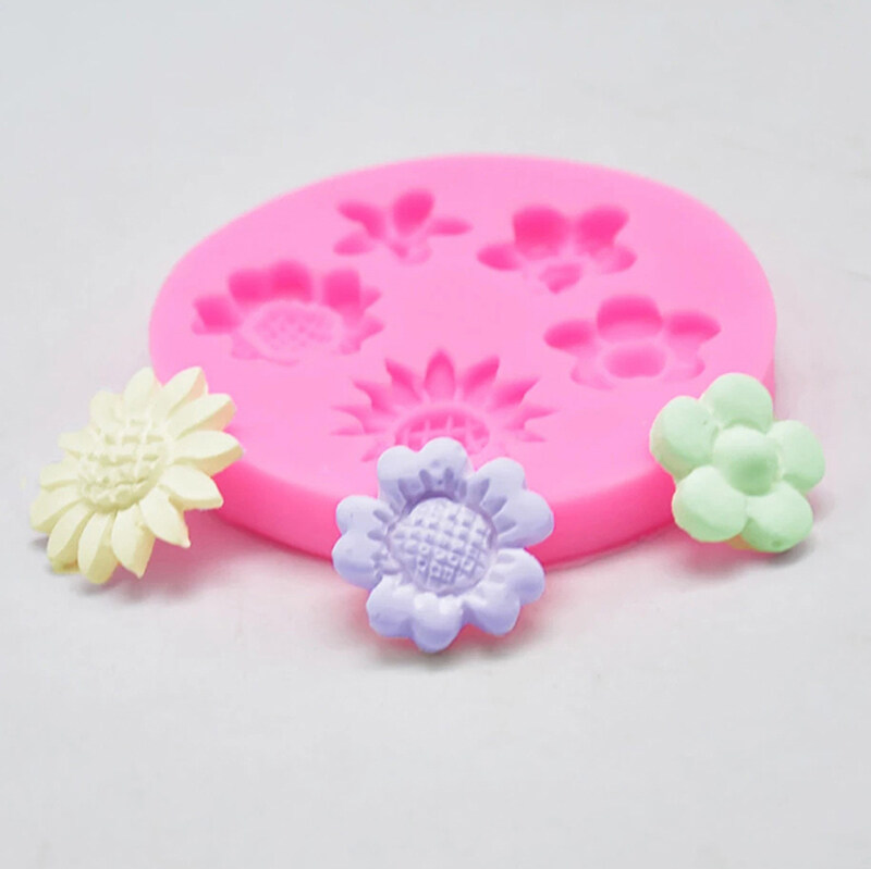 Five-Hole Flower Silicone Fondant Icing Mold Wedding Cake Mold ...